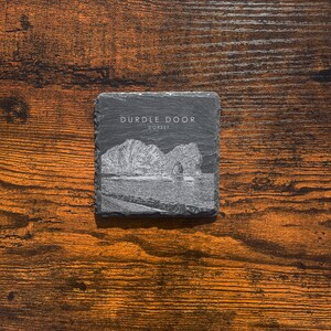 Dorset Set of 4 Slate Coasters, Lulworth Cove, Durdle Door, Old Harry ...