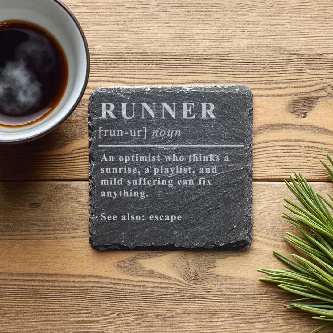 Runner - Mild Suffering Can Fix Anything Definition Funny Slate Coaster ...