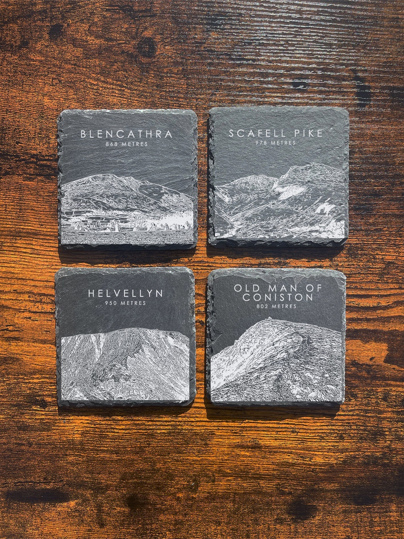 Lake District Sketch Slate Coaster Set - Etsy UK