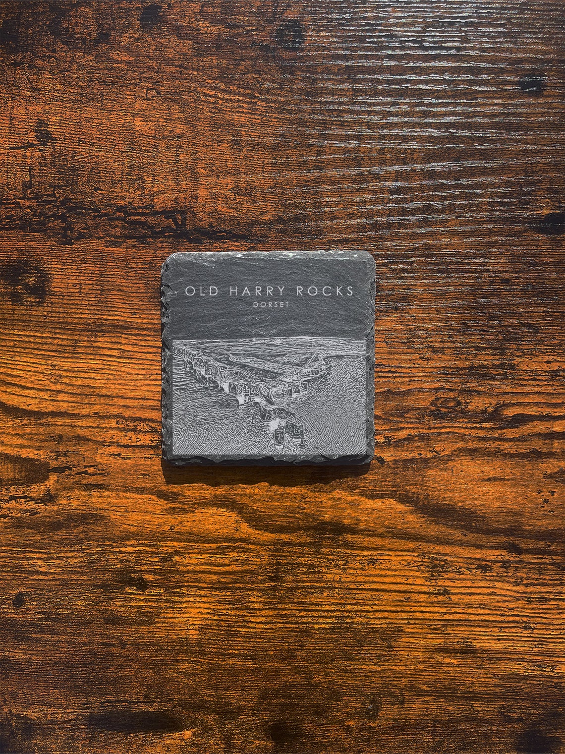 Dorset Set of 4 Slate Coasters, Lulworth Cove, Durdle Door, Old Harry ...