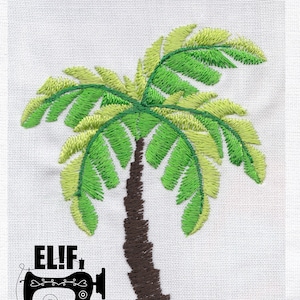 Tropical Palm Tree Embroidery Design Digitized File, Beach & Summer ...