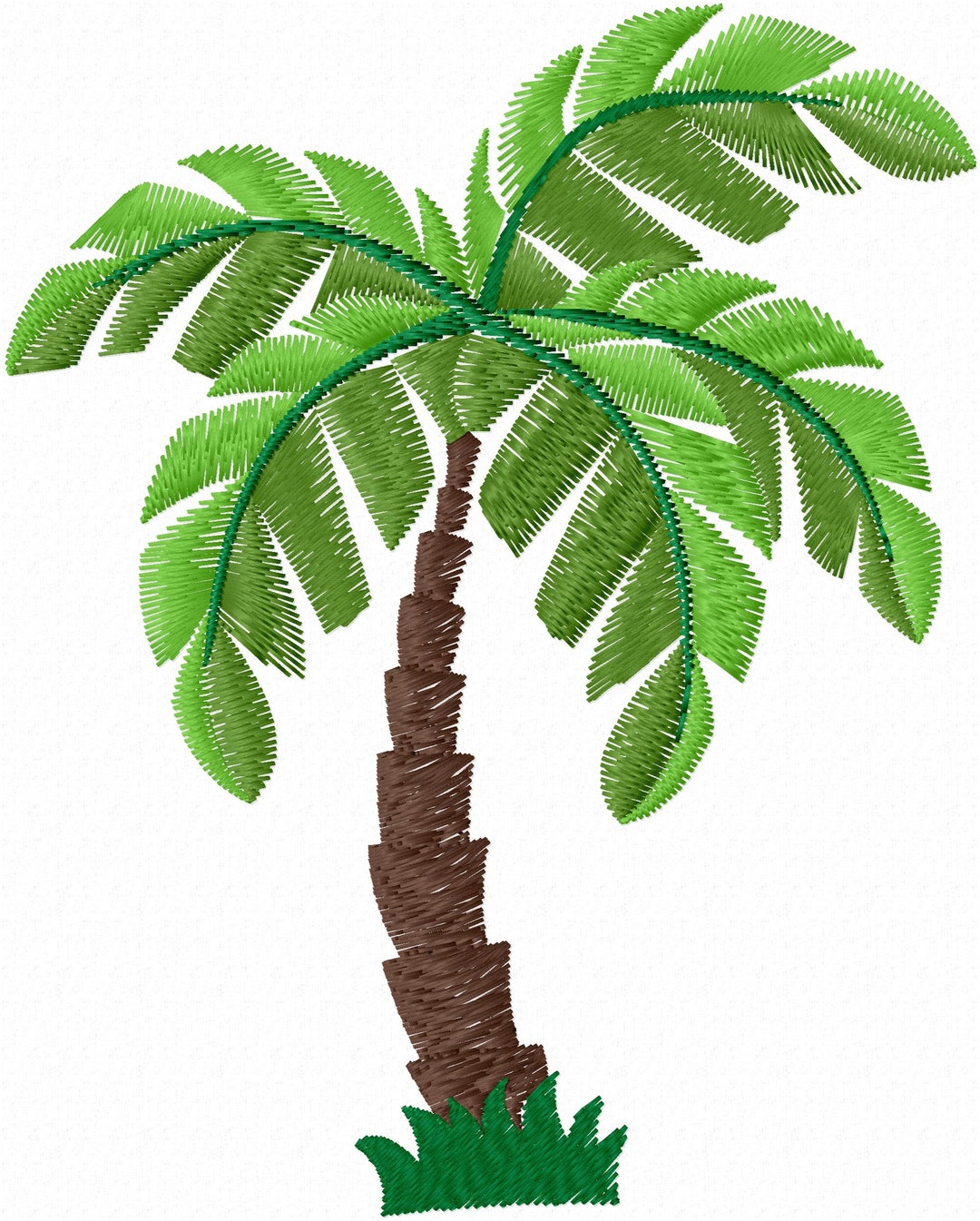 Tropical Palm Tree Embroidery Design Digitized File, Beach & Summer ...