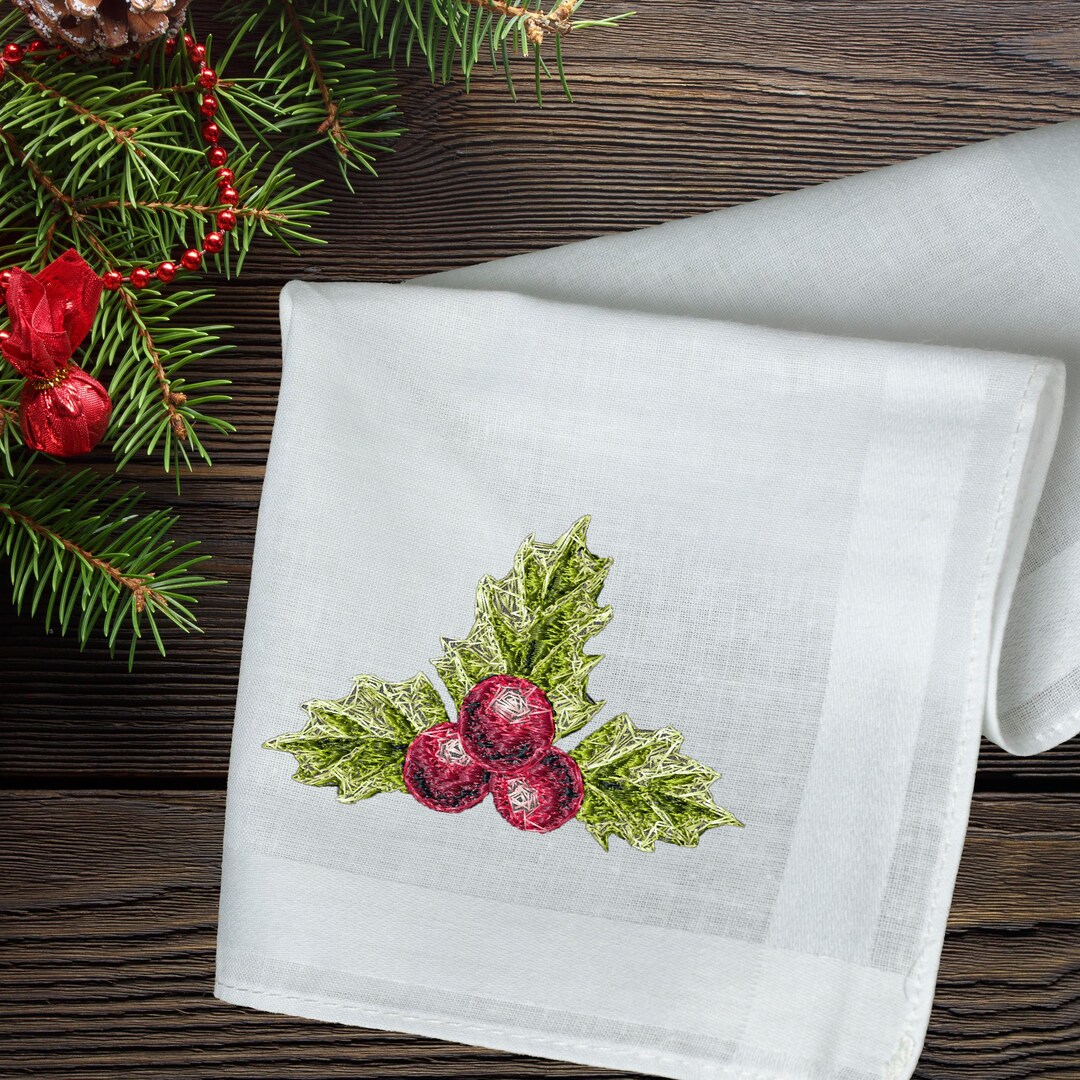 Christmas Holly Embroidery Design Holly Leaves & Berries in 2 Sizes ...