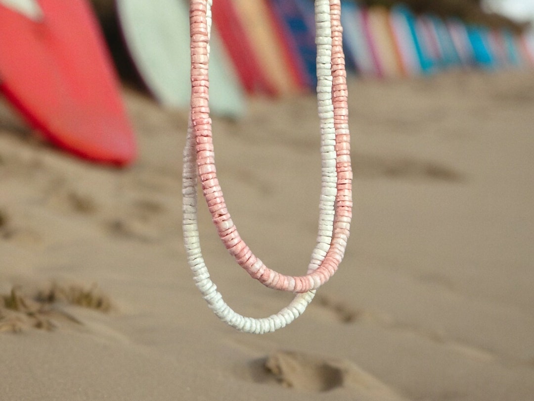 Puka Shell Necklace, Surfer Necklace, Seashell Choker, Hawaiian Style ...