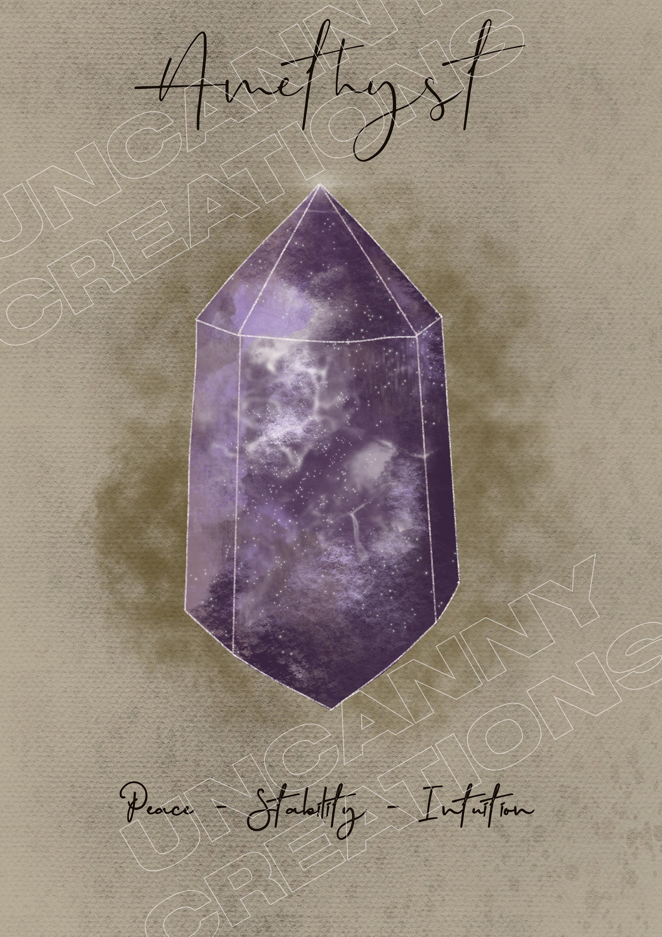Amethyst Crystal Caption Printable - Etsy