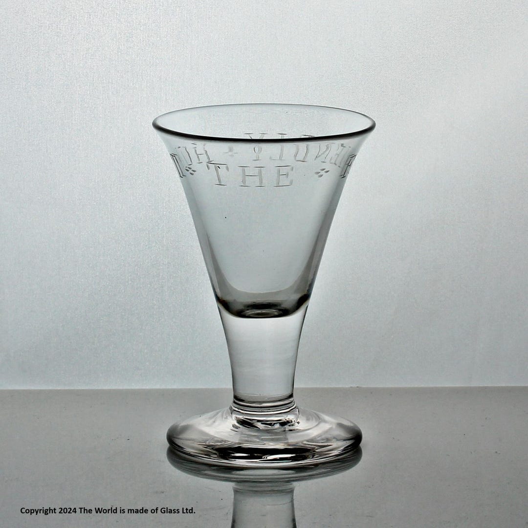 Georgian Jacobite Firing Glass, Engraved With the Friendly Hunt - Etsy