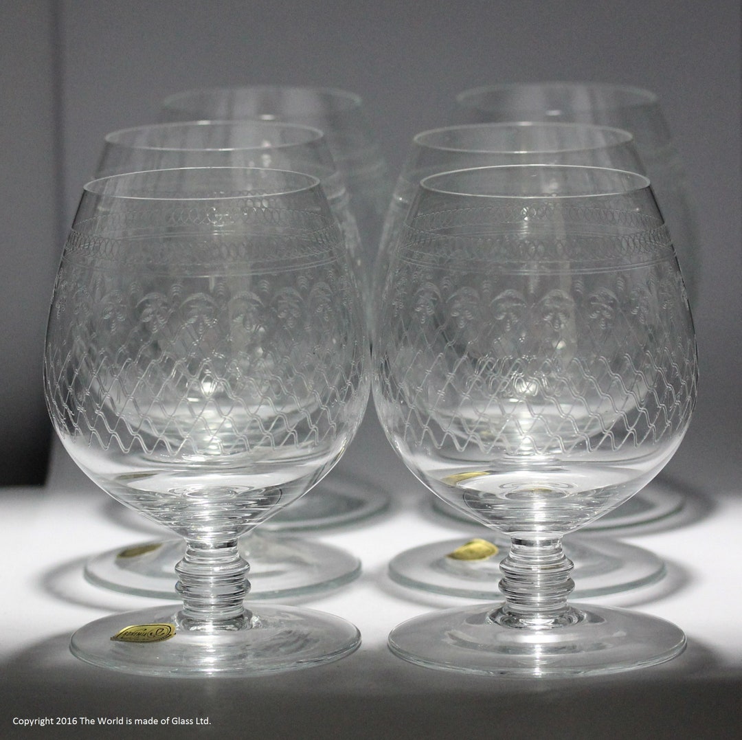 Set of Six Lady Hamilton Pattern Brandy Balloons - Etsy