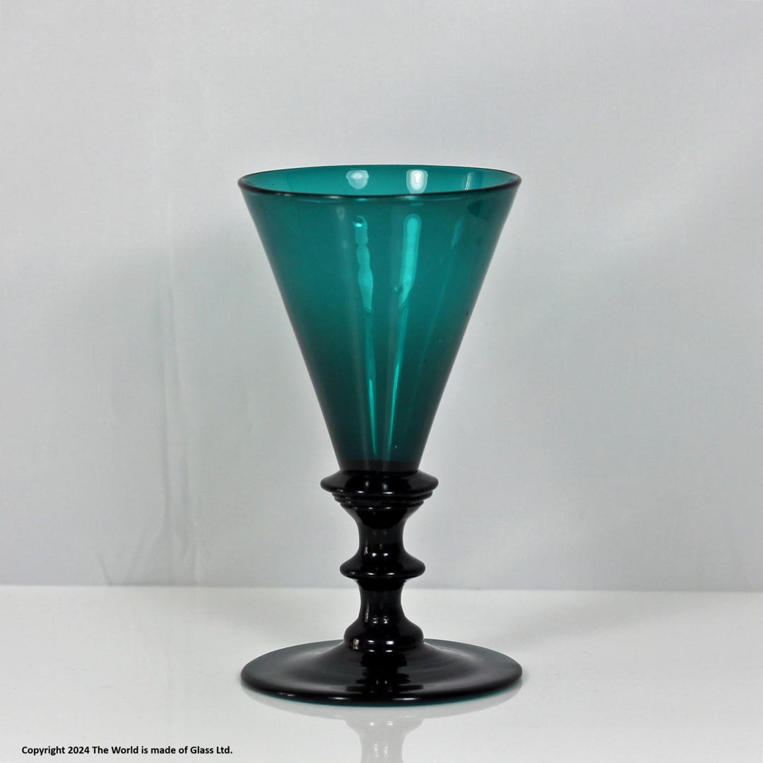 Victorian Bristol Green Knopped Stem Wine Glass - Etsy