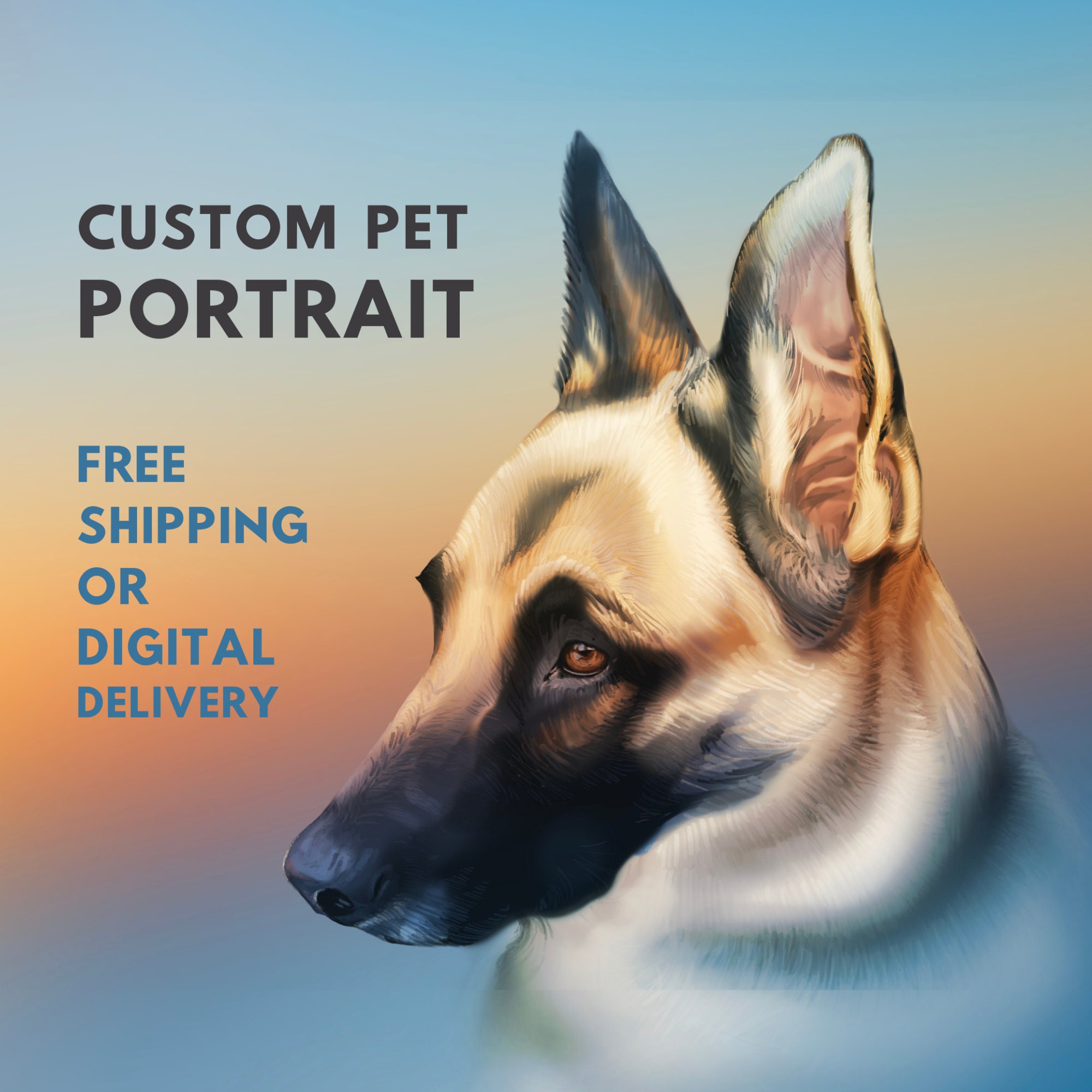 Custom Pet Art Print Pet Portrait Drawing Gift Personalized - Etsy