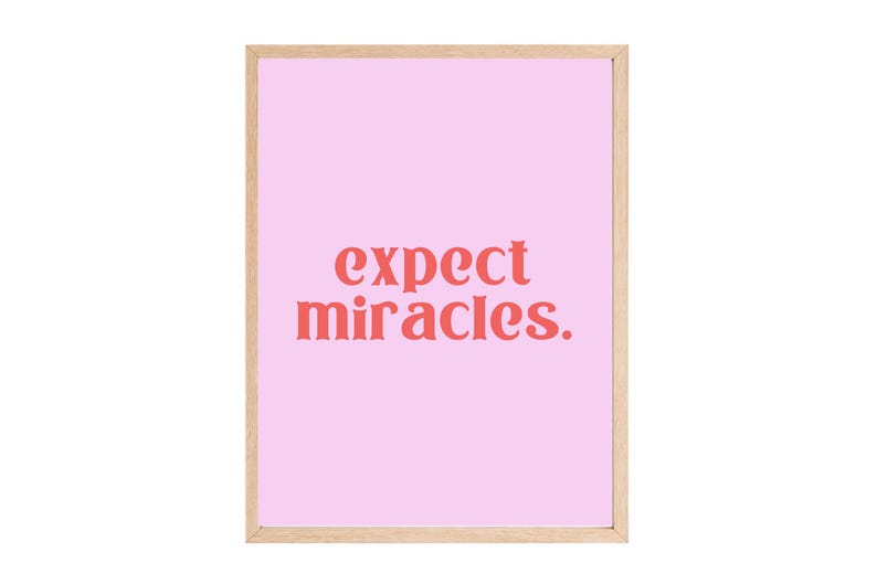 Expect Miracles Retro Preppy Bold Trending Typography Quote Wall Art ...