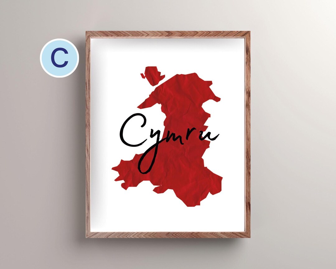 Printable Cymru Map Wall Art Print Wales Map Illustration Welsh Art ...