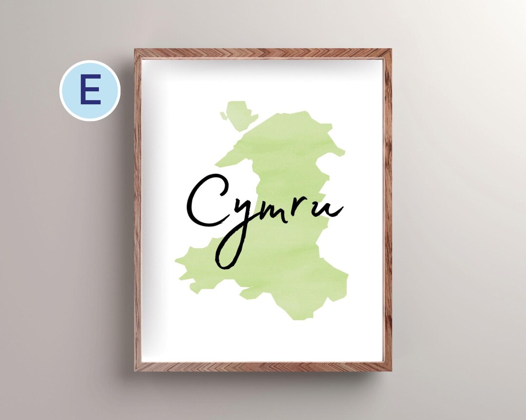 Printable Cymru Map Wall Art Print Wales Map Illustration Welsh Art Poster Modern Home Decor New ...