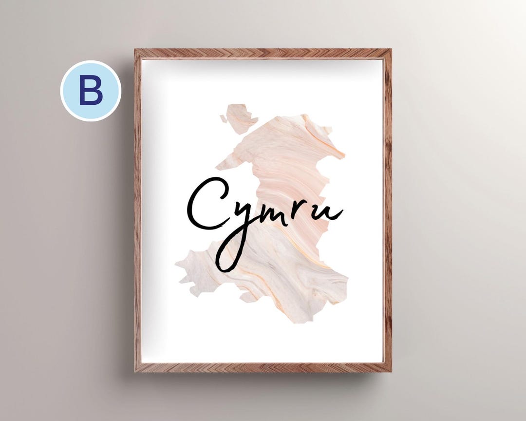Printable Cymru Map Wall Art Print Wales Map Illustration Welsh Art ...