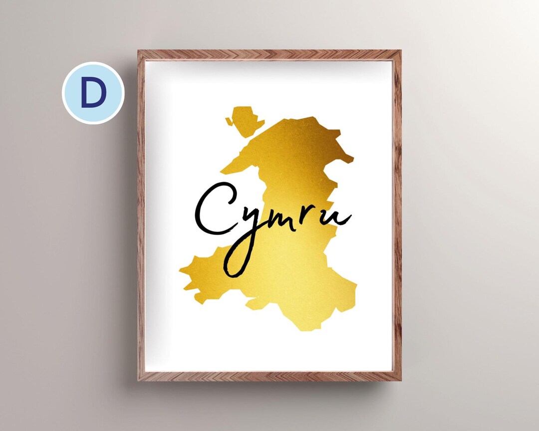 Printable Cymru Map Wall Art Print Wales Map Illustration Welsh Art ...
