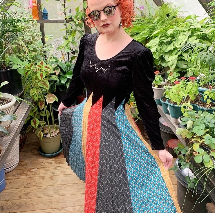 Vintage “ Circle T” Velvet Patchwork Dress Sz L - Etsy