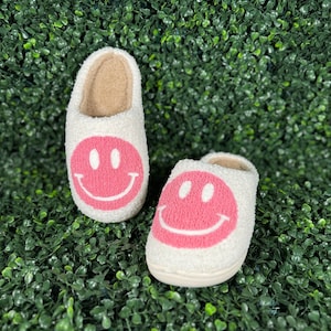 Preppy Smiley Face Slippers - Etsy