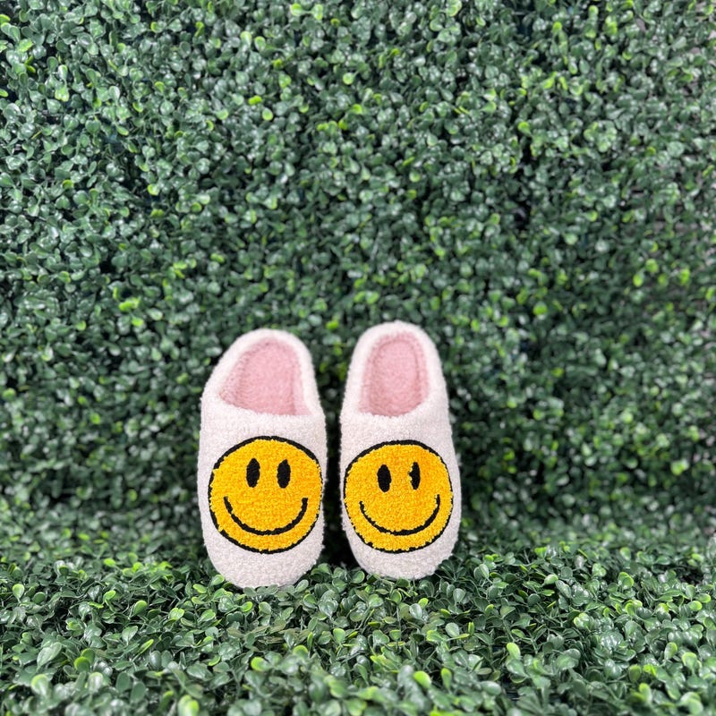 Smiley Face Slippers - Etsy
