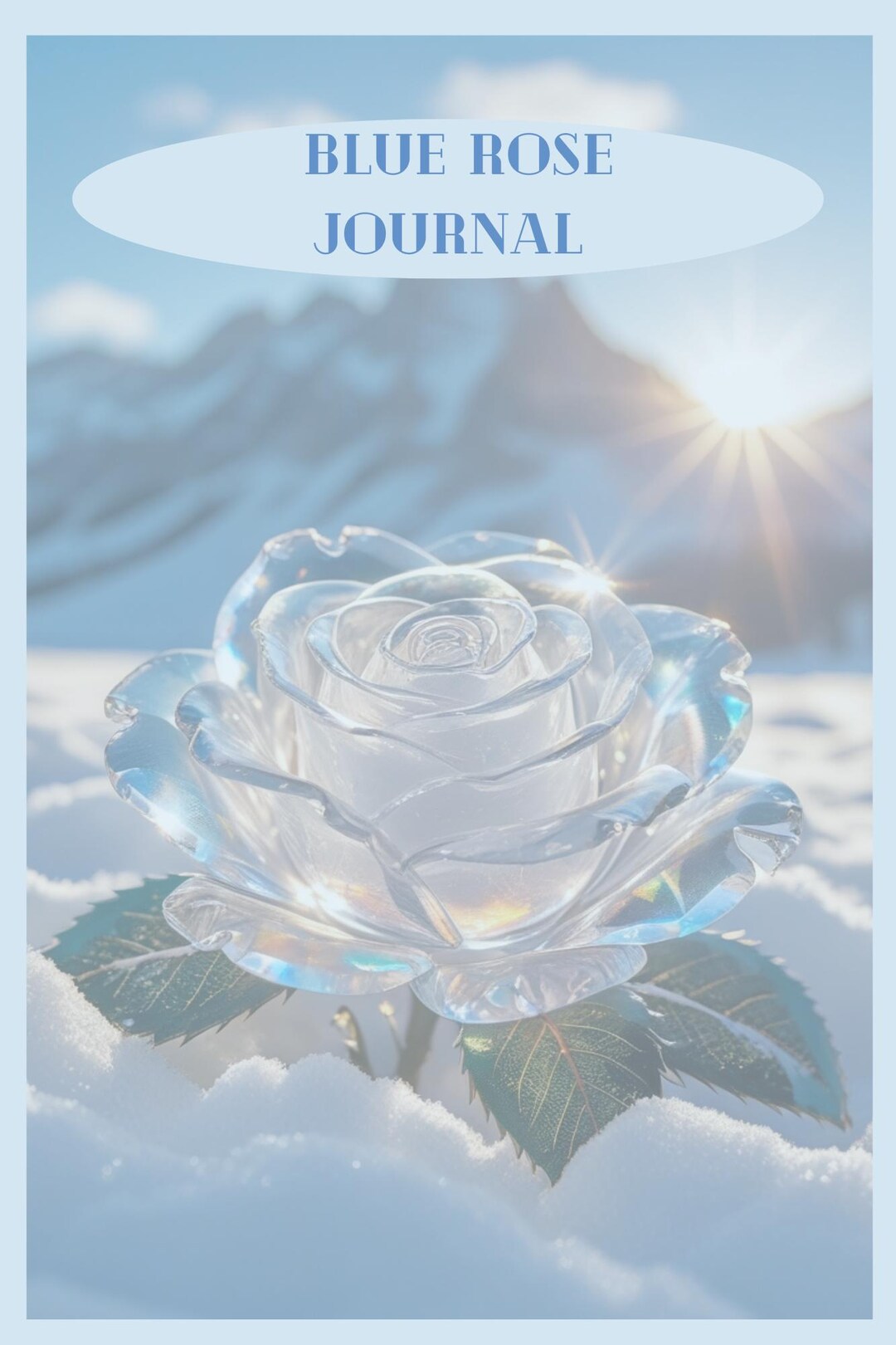 Whimsical Blue Rose Journal | Digital Download Notebook | Romantic Love ...