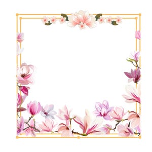 Floral Square Frames Clipart – Greenery & Flower Borders – Wedding ...