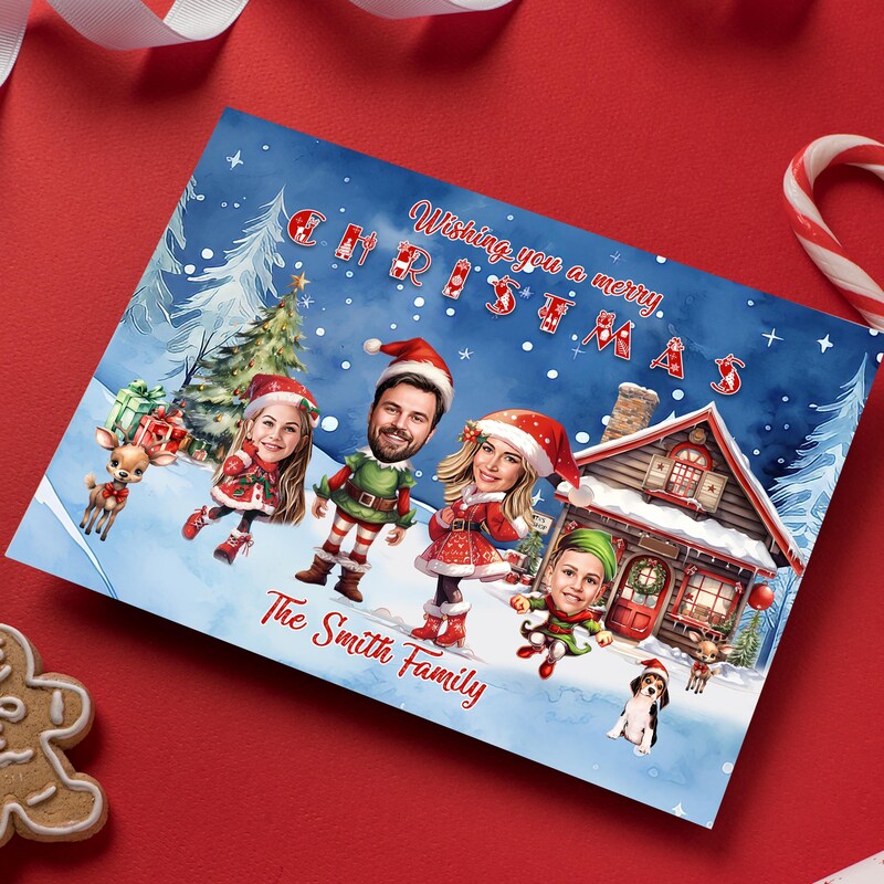 Insert Face Christmas Card - Etsy
