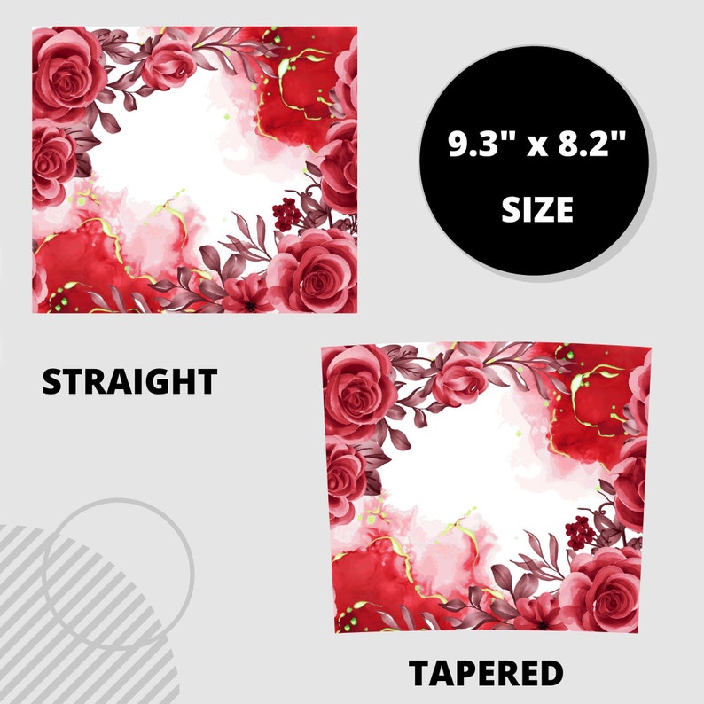 Watercolor Red Roses Tumbler Sublimation Design: 20oz Skinny Tumbler ...