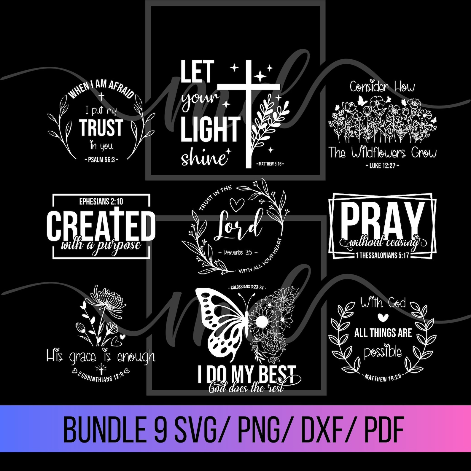 Christian SVG Bundle: Bible Verse Designs (digital Download) - Etsy
