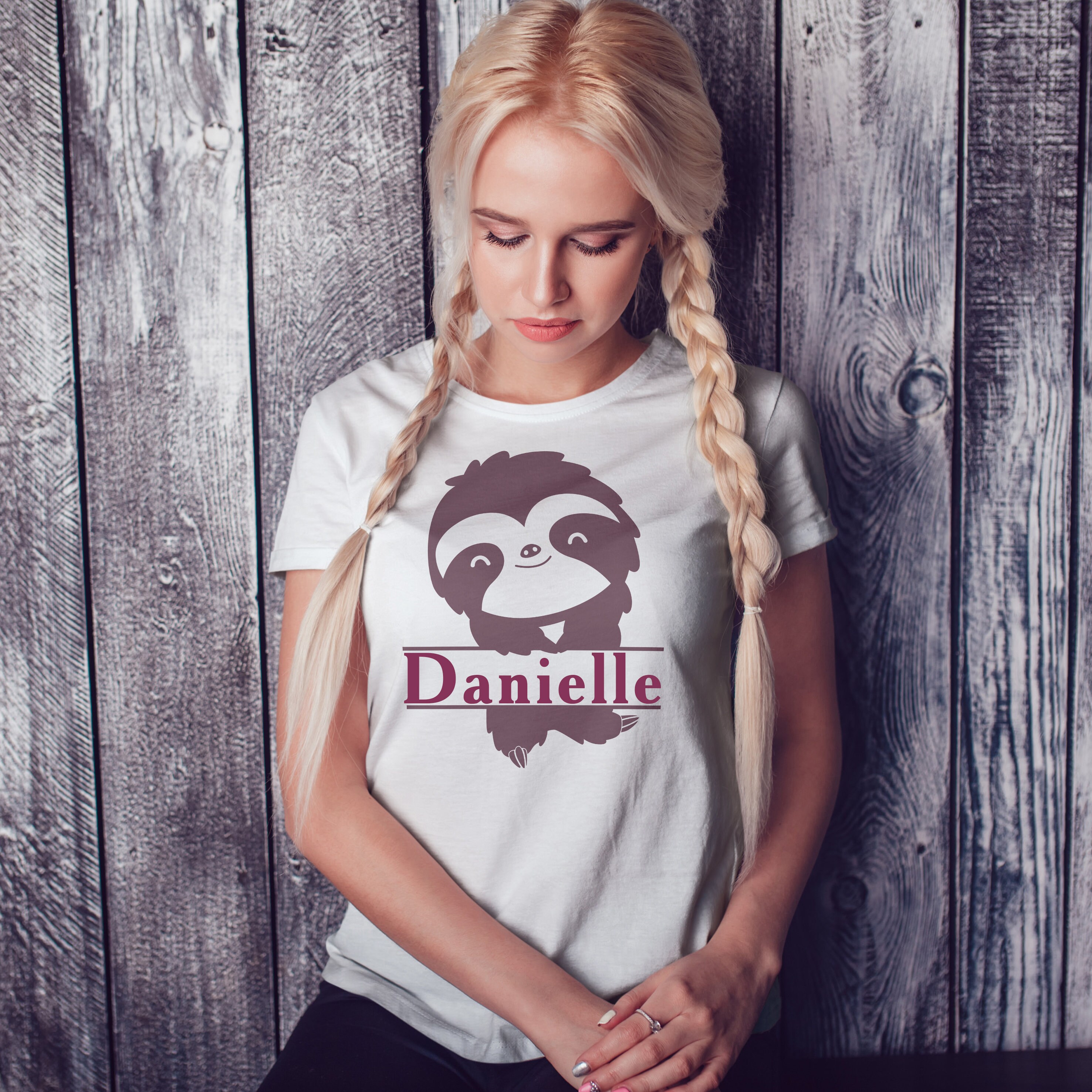 Sloth Split Monogram SVG DXF PNG. Sloth Name Monogram Svg - Etsy