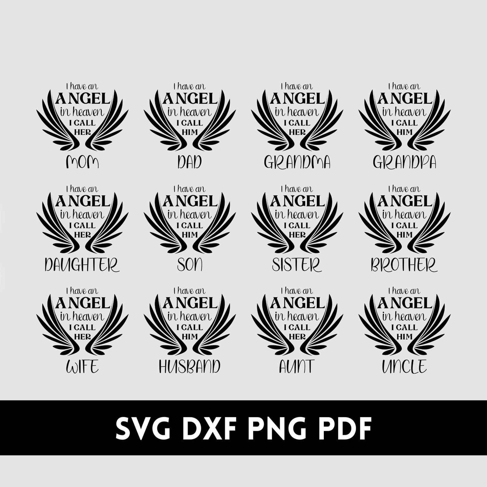 I Have an Angel in Heaven SVG/ DXF/ PNG Bundle in Memory Svg - Etsy