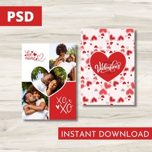 Personalized Valentine's Day Card With Photo PSD Template. Valentine ...
