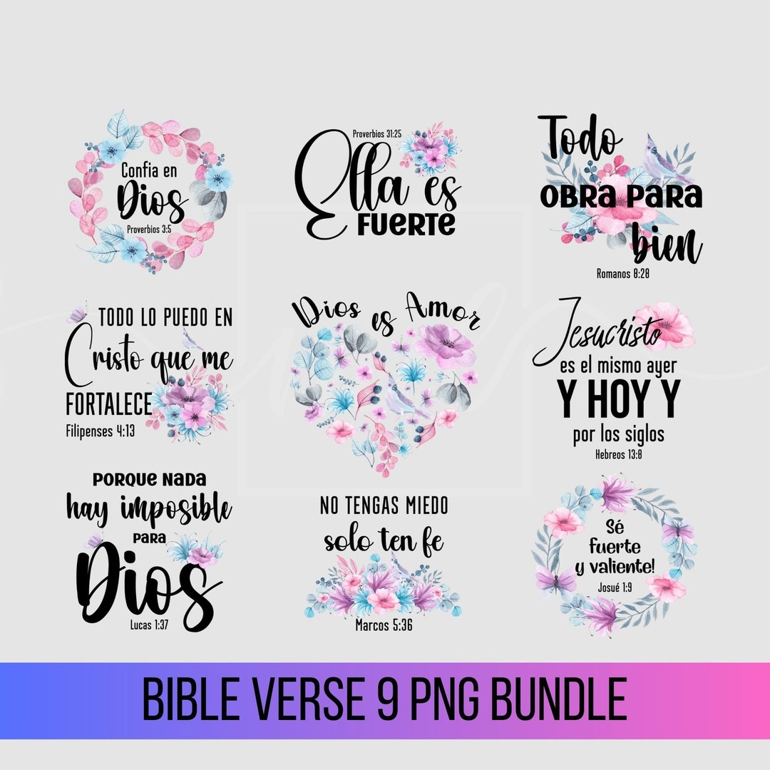 Spanish Christian Quotes Bundle PNG Spanish Bible Verse PNG Bundle ...