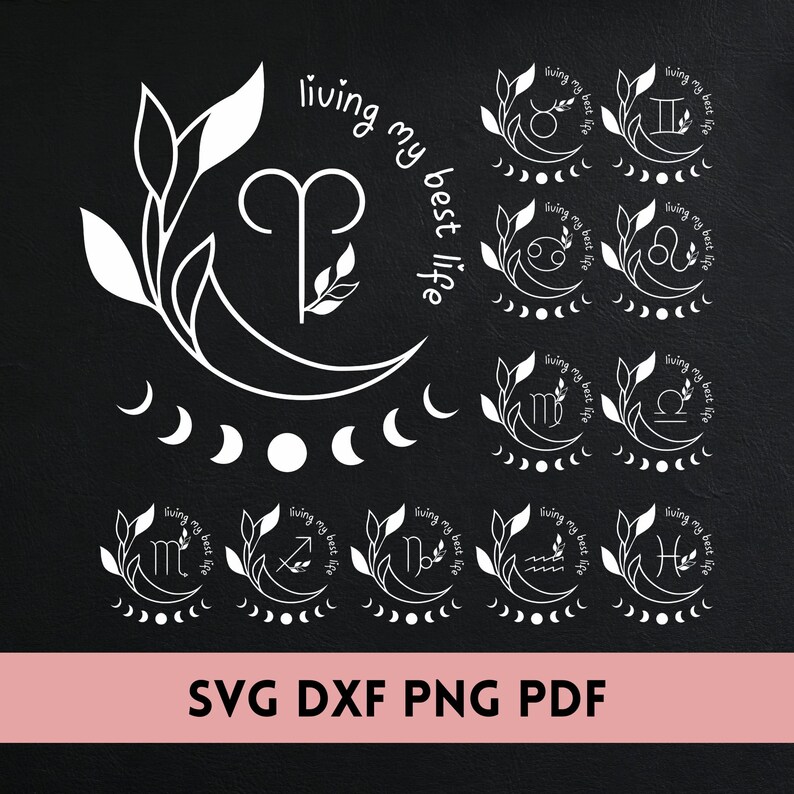 All Zodiac Signs SVG/ DXF/ PNG Astrological Svg All Zodiac - Etsy
