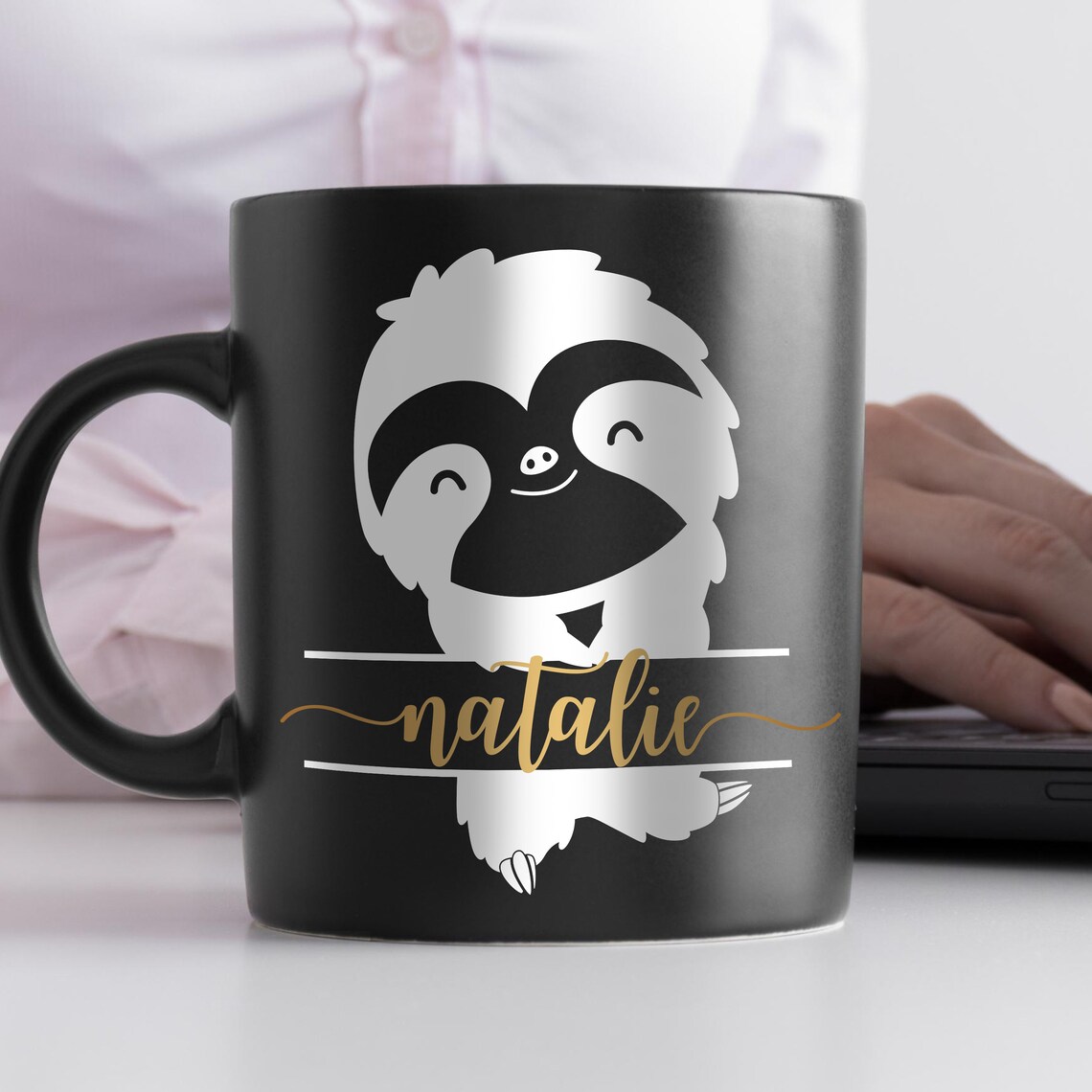 Sloth Split Monogram SVG DXF PNG. Sloth Name Monogram Svg - Etsy