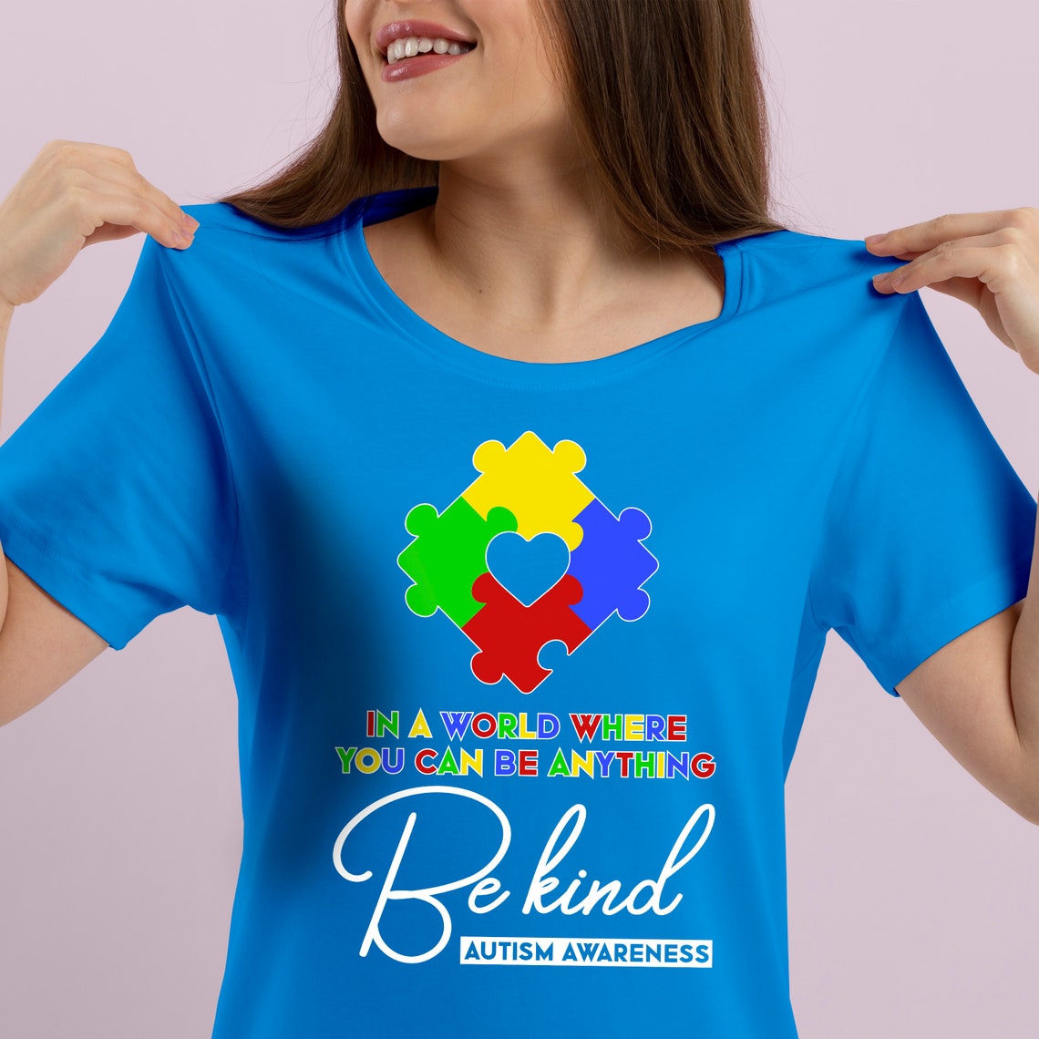 Be Kind SVG/ DXF/ PNG Autism Awareness Svg in A World - Etsy