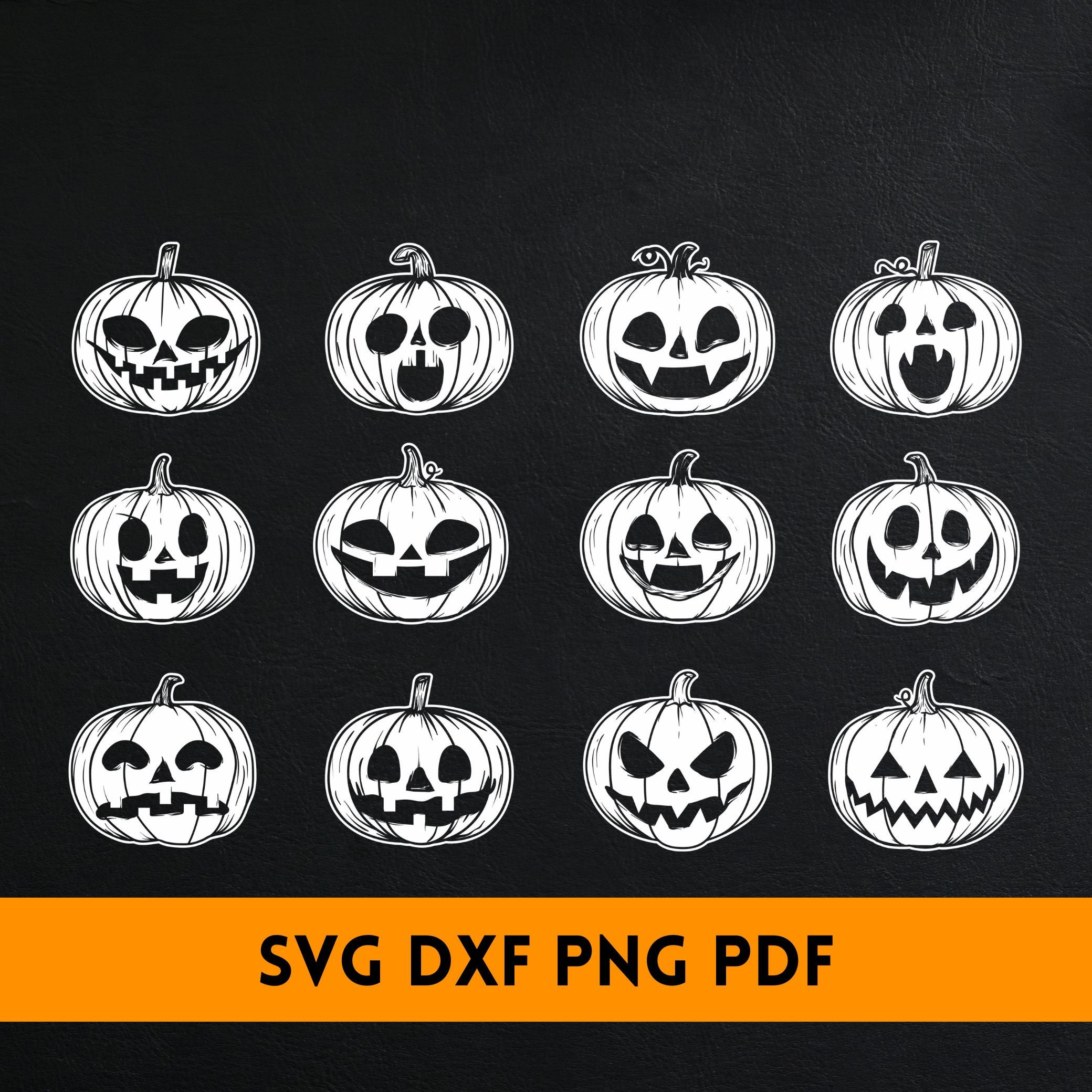 Scary Pumpkin SVG Bundle 12 Pack Halloween Pumpkin SVG - Etsy