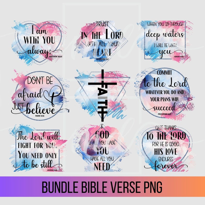 Christian Quotes PNG Bundle: Bible Verse Sublimation (instant Download ...