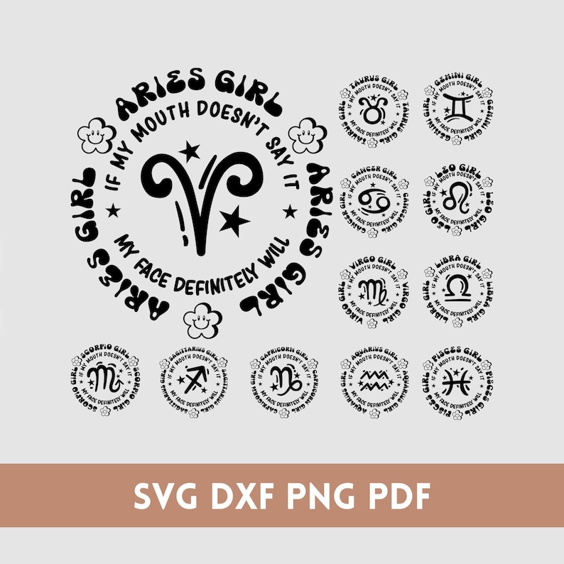 Zodiac Signs SVG Bundle horoscope SVG Bundle Zodiac Signs - Etsy
