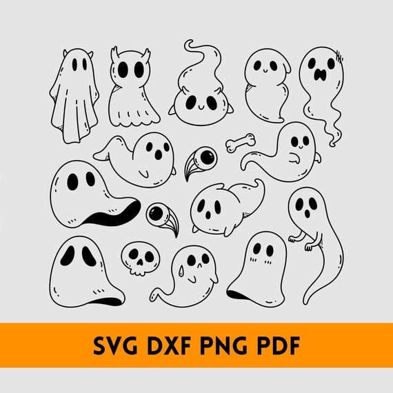 Cute Ghost SVG Bundle Doodle Ghost SVG Bundle Halloween - Etsy
