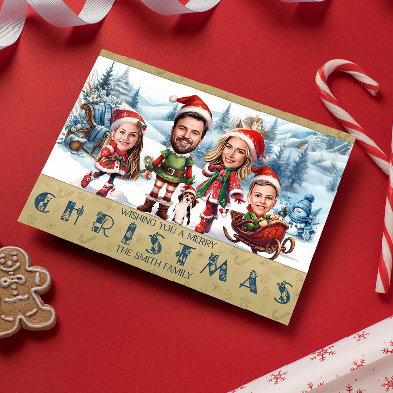 Funny Christmas Insert Face Cards - Etsy