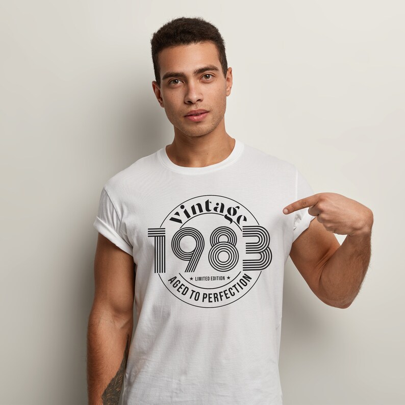 Vintage 1983 SVG Born 1983 SVG 40th Birthday SVG Aged to - Etsy