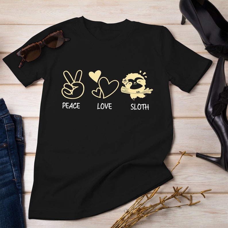 Peace Love Sloth SVG DXF PNG Sloth Saying Svg Hand Peace - Etsy