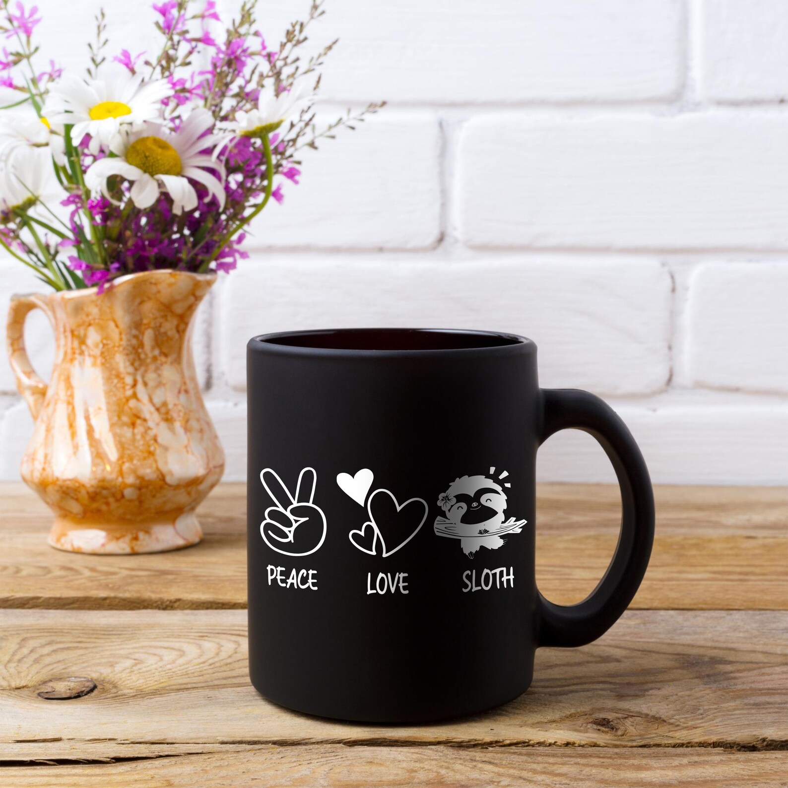 Peace Love Sloth SVG DXF PNG Sloth Saying Svg Hand Peace - Etsy