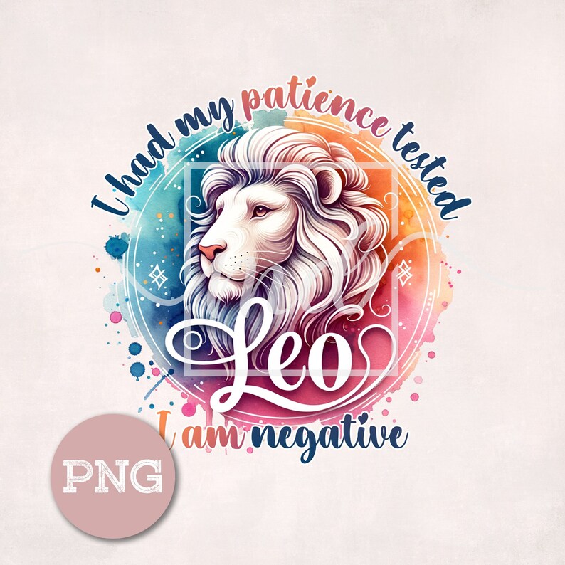 Watercolor Leo Zodiac PNG: Sarcastic Clipart (digital Download) - Etsy