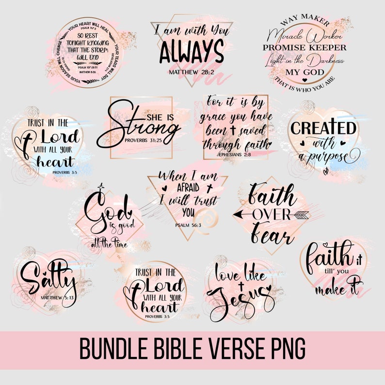 Christian Quotes Bundle PNG Bible Verse PNG Bundle Bible - Etsy