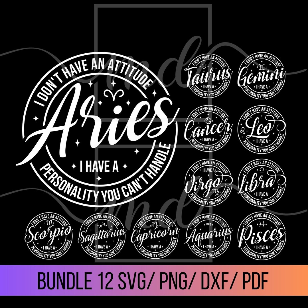 All Zodiac Signs SVG Astrological SVG All Zodiac Signs PNG Astrology ...