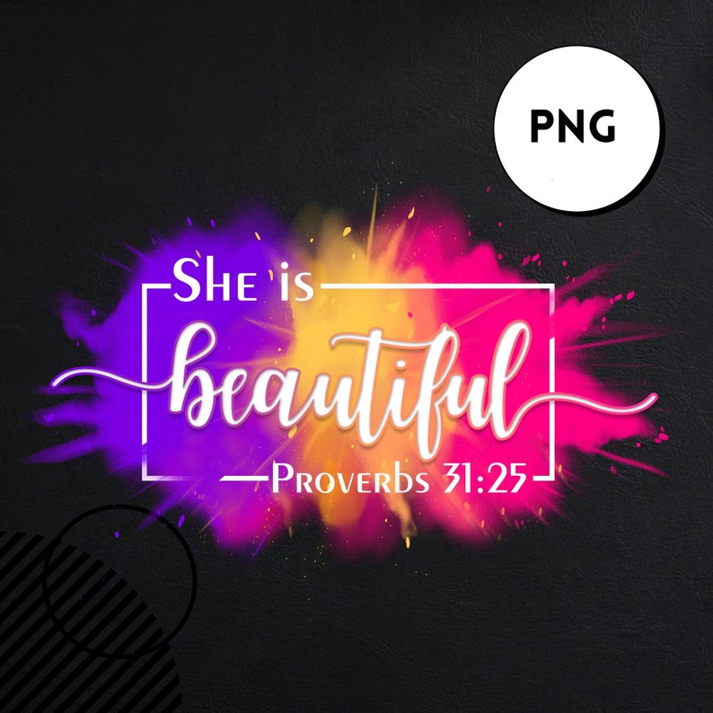 She is Beautiful PNG She is Beautiful Sublimation Proverbs - Etsy