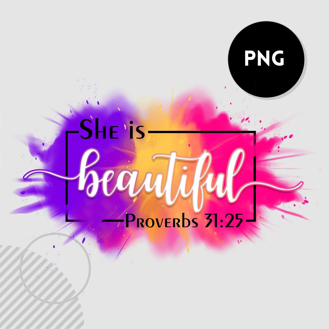 She is Beautiful PNG She is Beautiful Sublimation Proverbs - Etsy