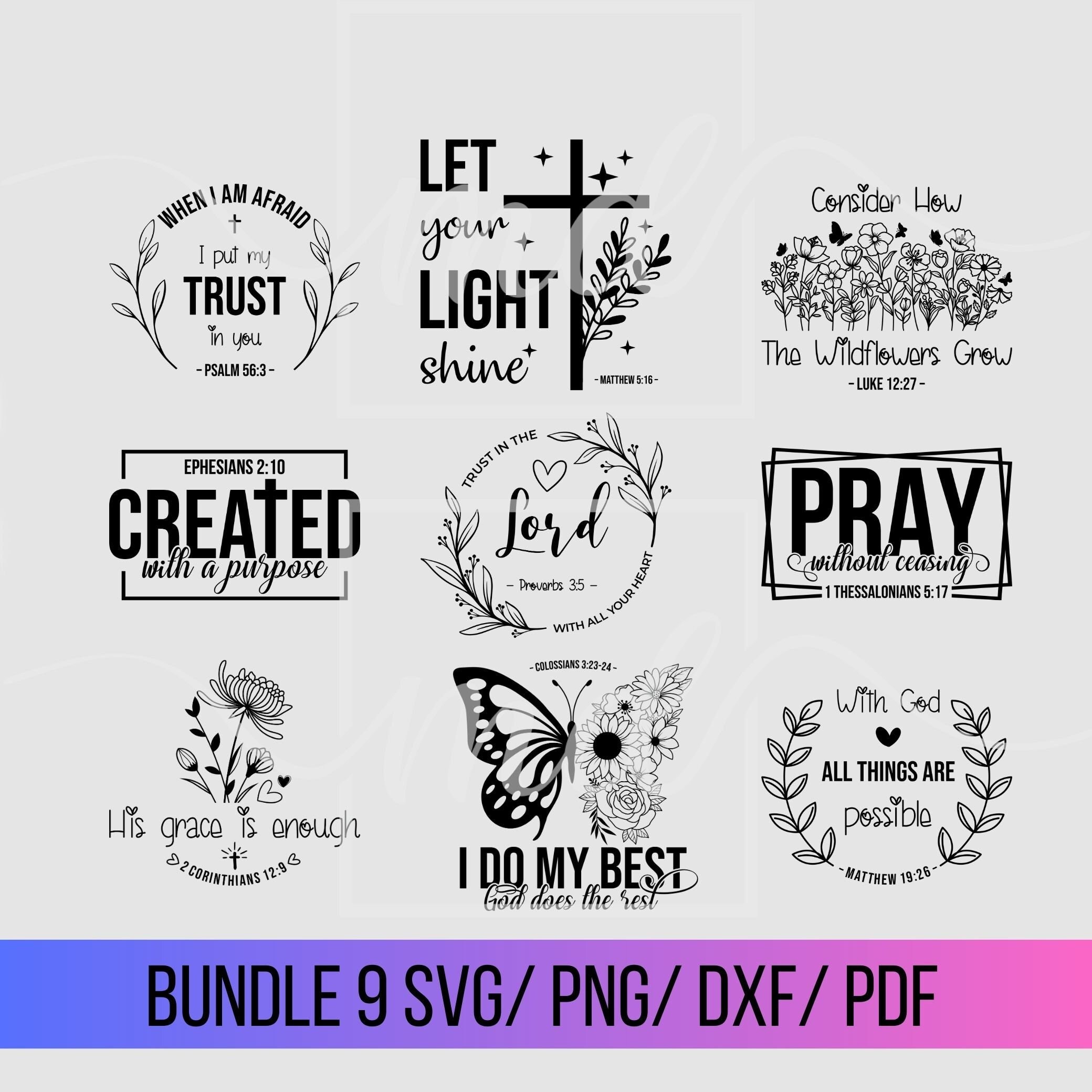Christian SVG Bundle: Bible Verse Designs (digital Download) - Etsy