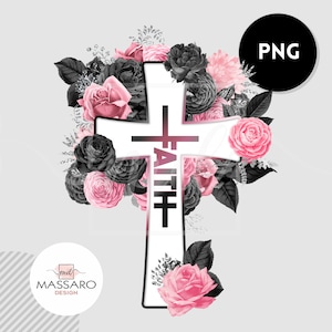 Faith Cross With Roses PNG: Christian Clipart (digital Download) - Etsy