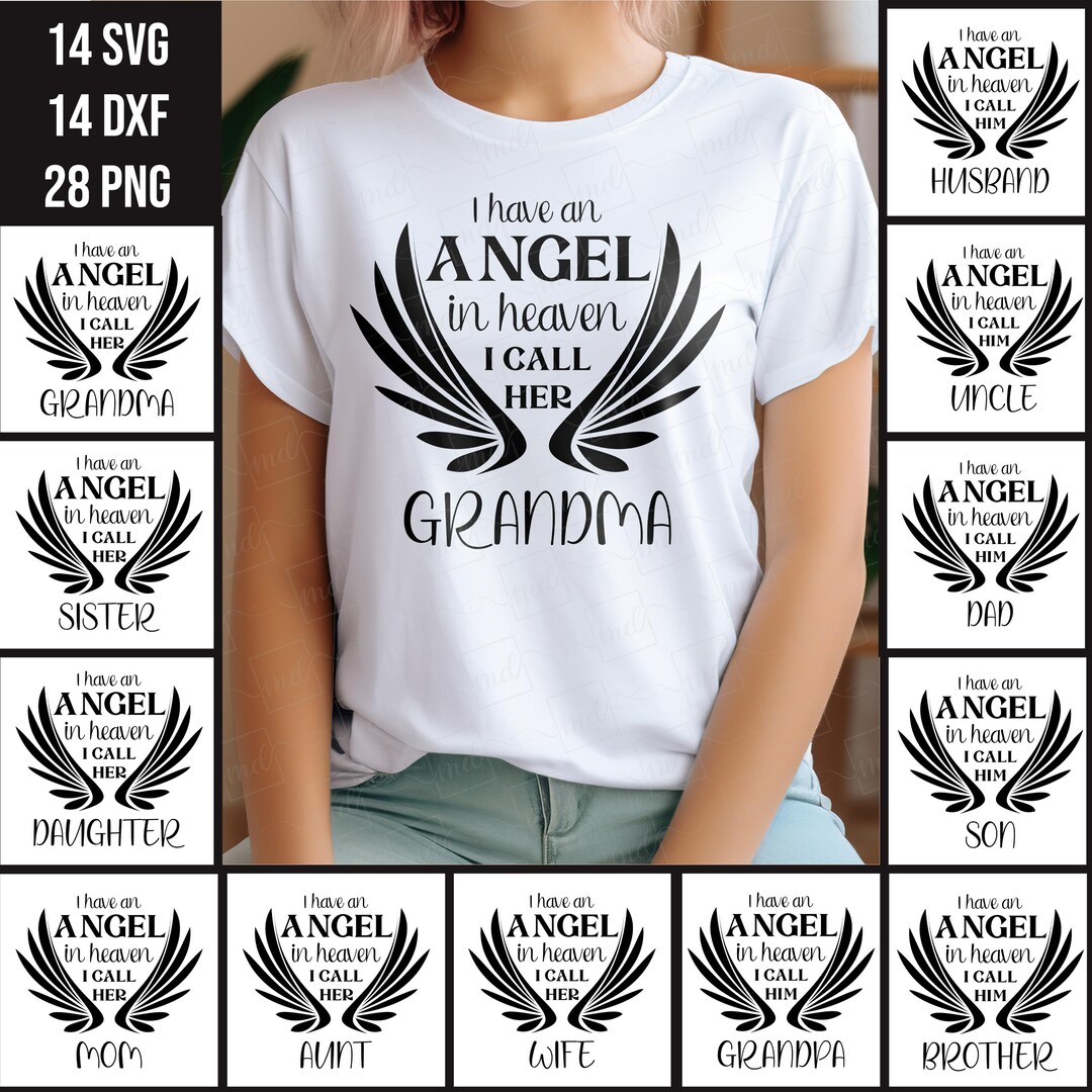 Angel in Heaven Memorial SVG Bundle: Remembrance Clipart (digital ...