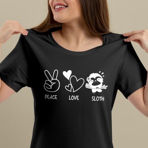 Peace Love Sloth SVG DXF PNG Sloth Saying Svg Hand Peace Sign Svg Cute ...